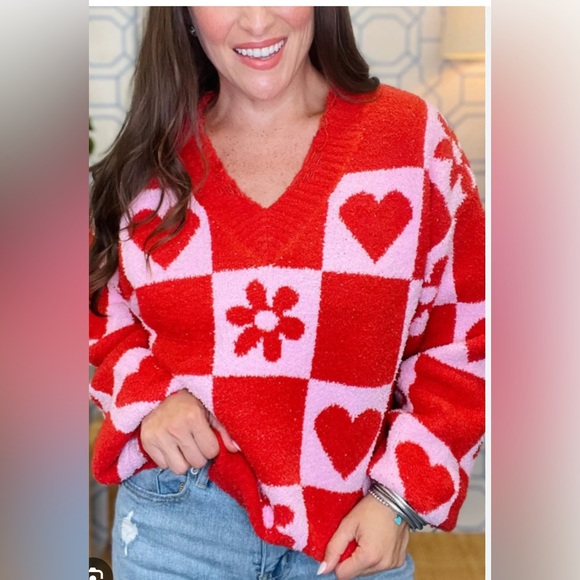 POL | Sweaters | 436 Pol Heart And Flower Sweater | Poshmark